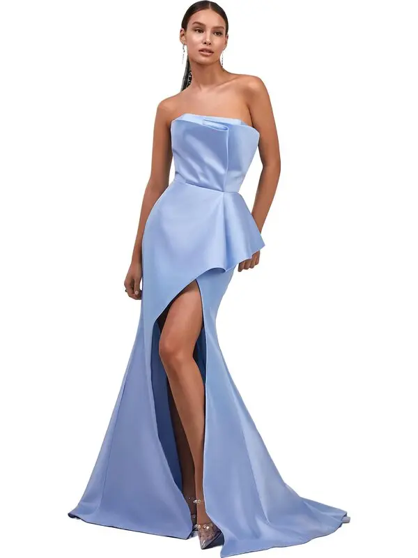 MILLA Delicate Front Cutout Gown - Lightblue #95b8d9