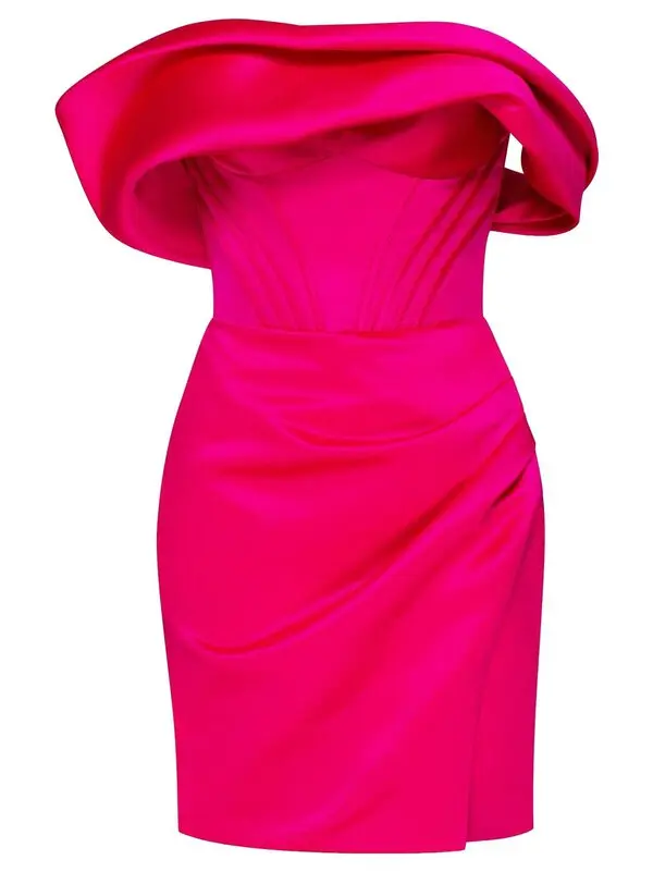 MILLA Off-the-shoulder Mini Dress - Fuchsia