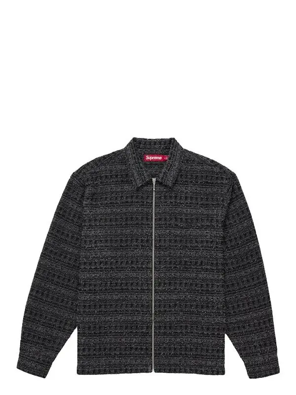 Supreme Boucle Zip Up Shirt - Black