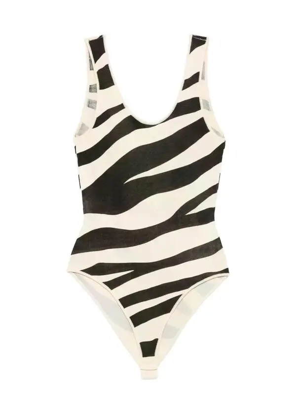 Sandro Zebra-print Bodysuit - Neutrals