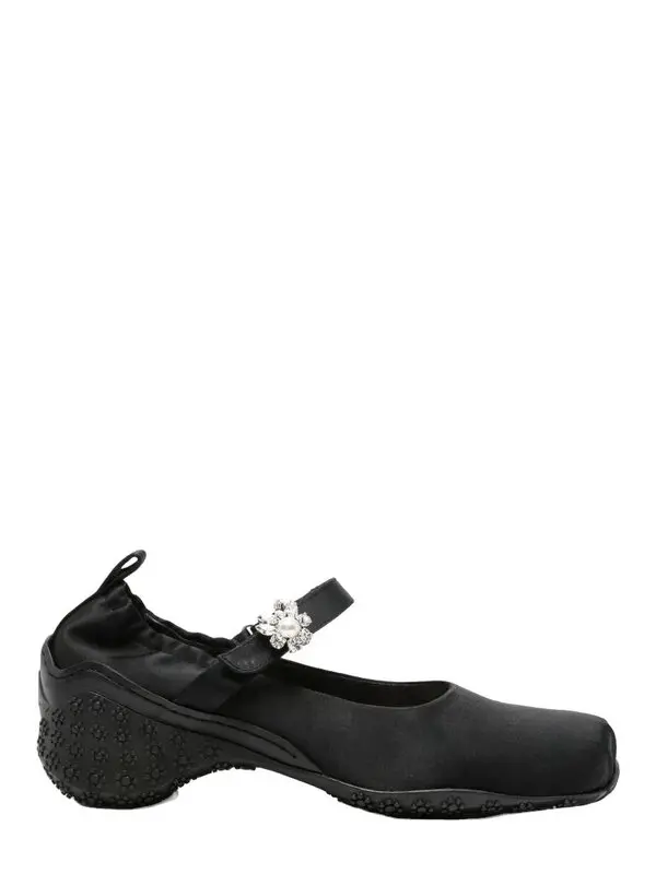 Simone Rocha Embellishment-strap Ballet Sneakers - Black