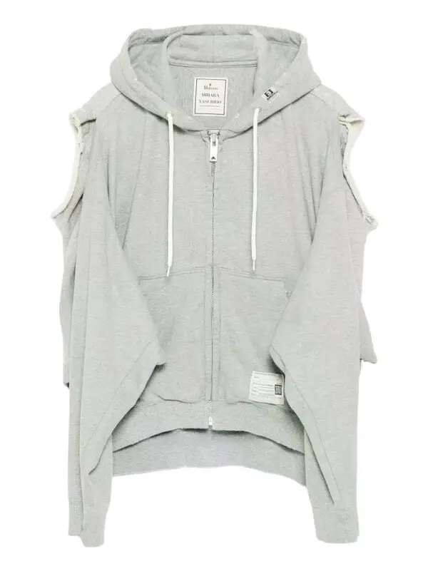 Mihara Yasuhiro Cotton Zip-up Hoodie - Grey