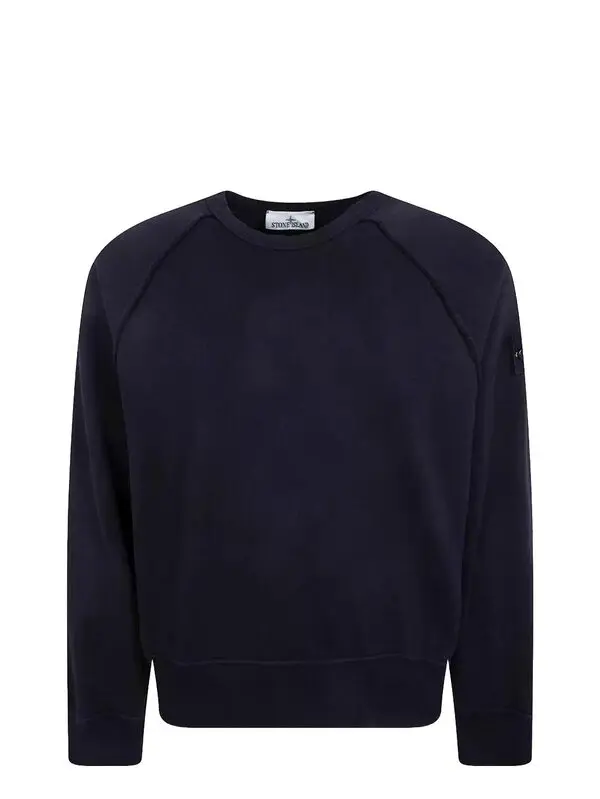 Stone Island Crew-neck Sweatshirt With Logo Patch - Black
