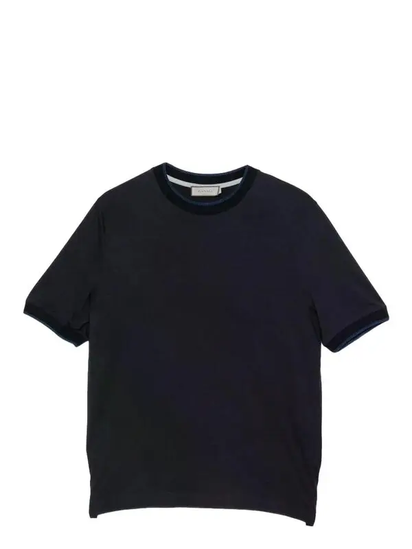 Canali Contrast-trim T-shirt - Blue
