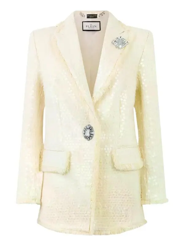 Philipp Plein Paillettes Tweed Blazer - Neutrals