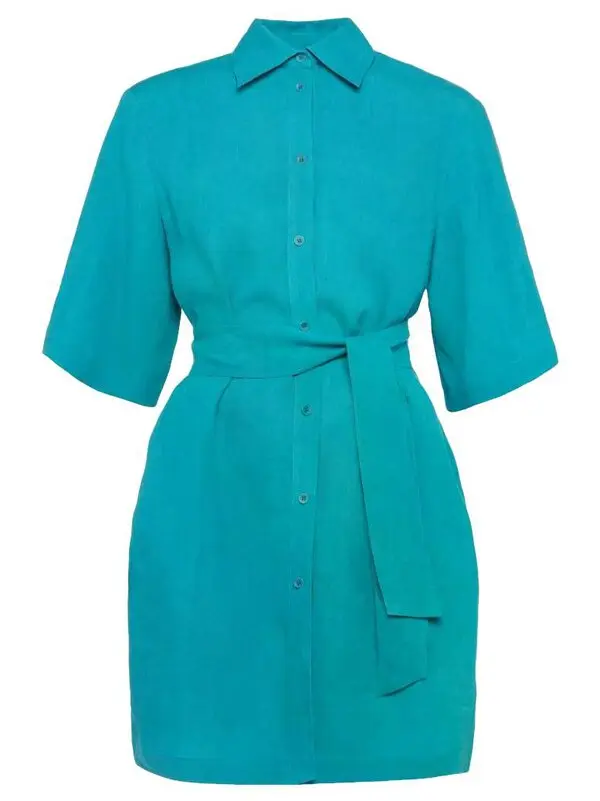 ERES Belted Shirt Dress - Blue