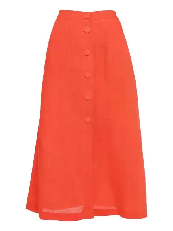 ERES Buttoned A-line Midi Skirt - Orange
