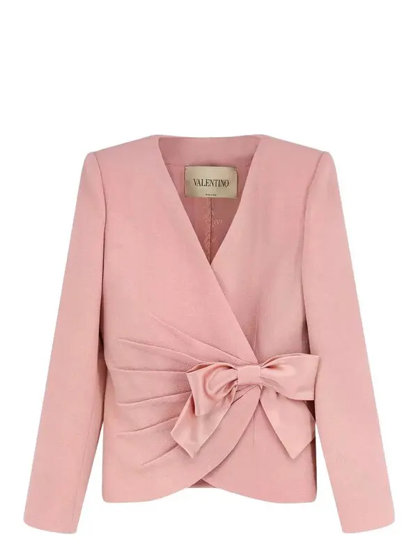 Valentino Garavani V-neck Jacket With Bow Detail - Pink
