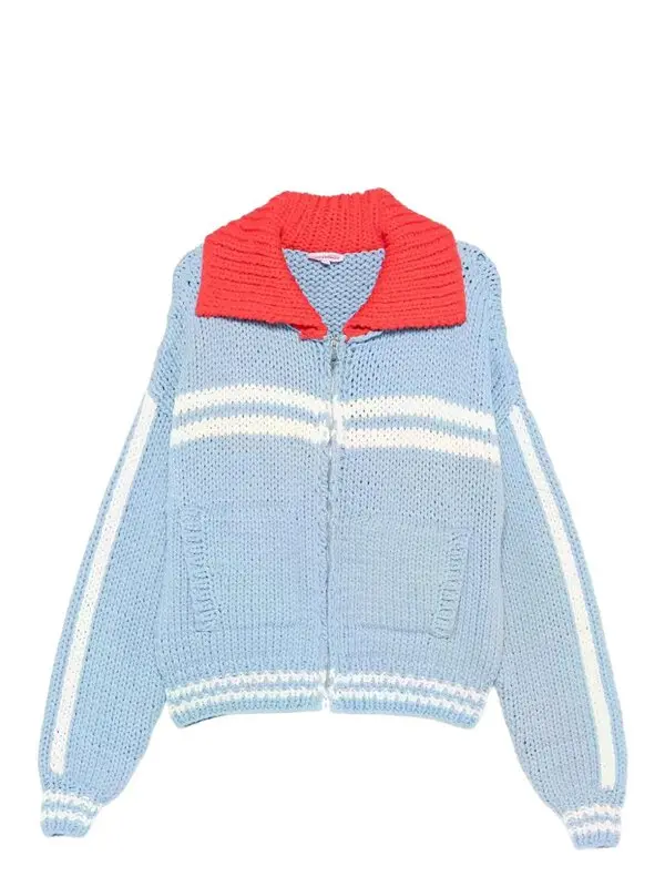 CHARLES JEFFREY Stripe-detail Cardigan - Blue