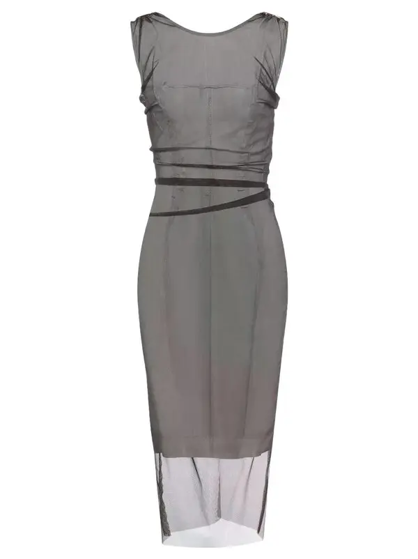 MAISON MARGIELA Semi-sheer Midi Dress - Grey