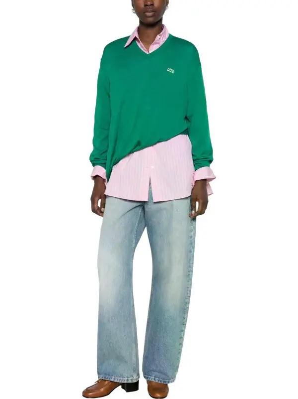 Loewe Asymmetric Draped Wool Sweater - Green