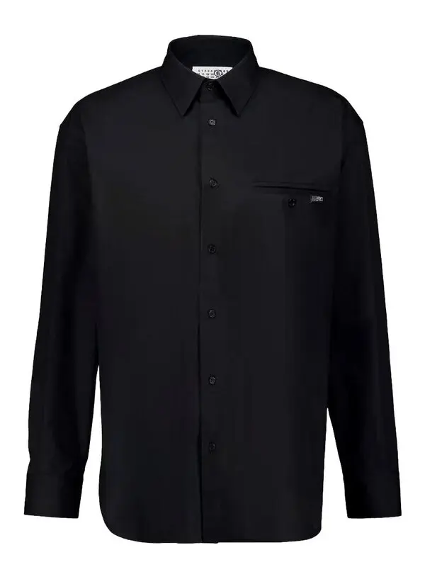 MAISON MARGIELA Long-sleeve Cotton Shirt - Black