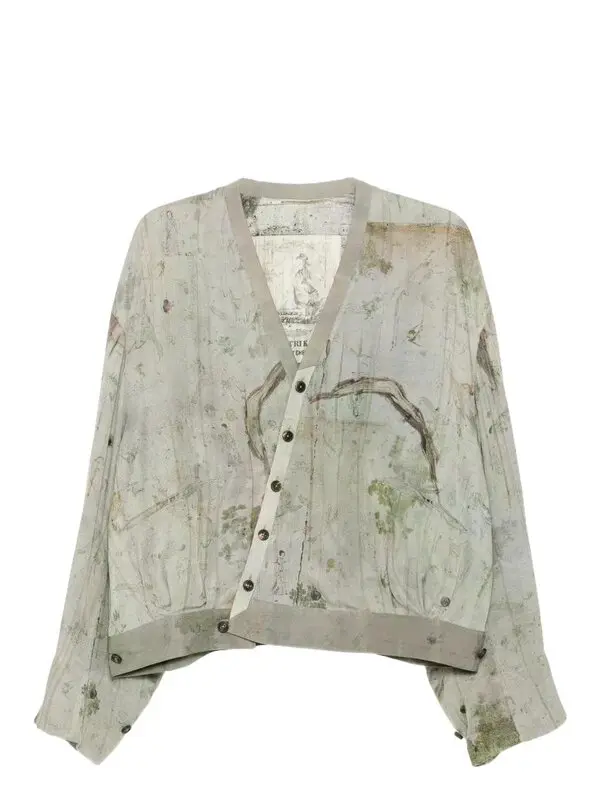 ZIGGY CHEN Printed Silk Jacket - Grey