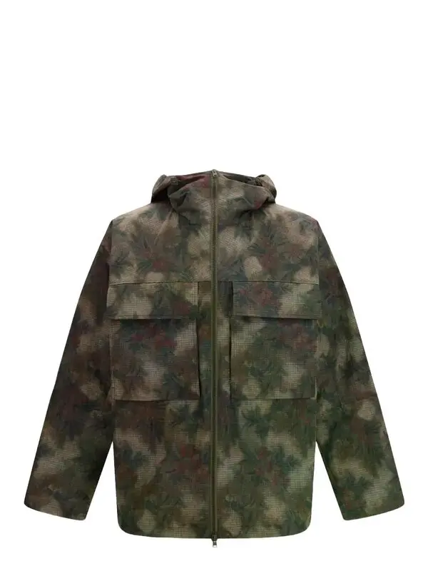 Herno Floral Print Hooded Coat - Green