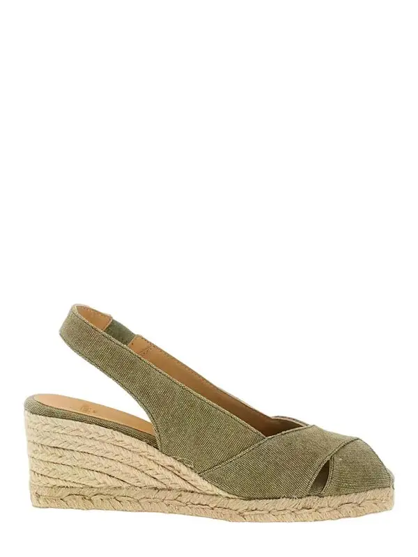 CastaÑer Diana Peep-toe Slingback Espadrilles - Green
