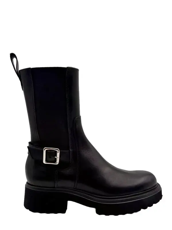GUGLIELMO ROTTA Buckle Platform Boots - Black
