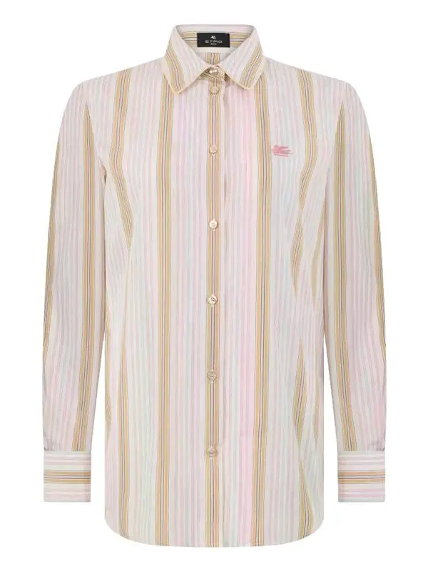 Etro Striped Buttoned Shirt - Neutrals