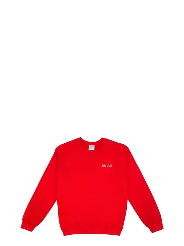 DOUBLE TROUBLE GANG Embroidered Crew-neck Sweatshirt - Red