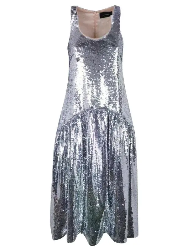 Simone Rocha Sequin-embellished Midi Dress - Silver