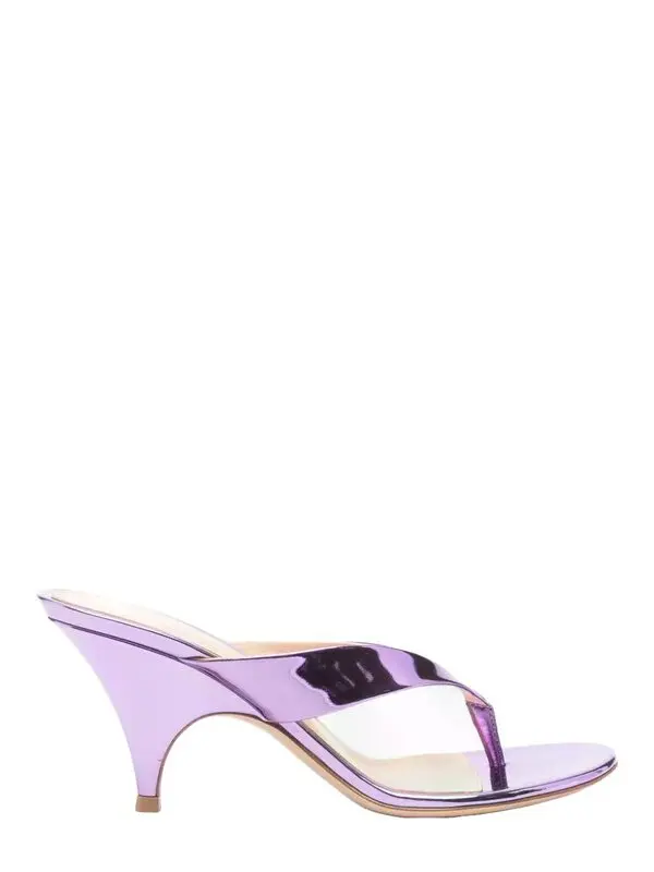 GIANVITO ROSSI Sofia Metallic Thong Sandals - Purple