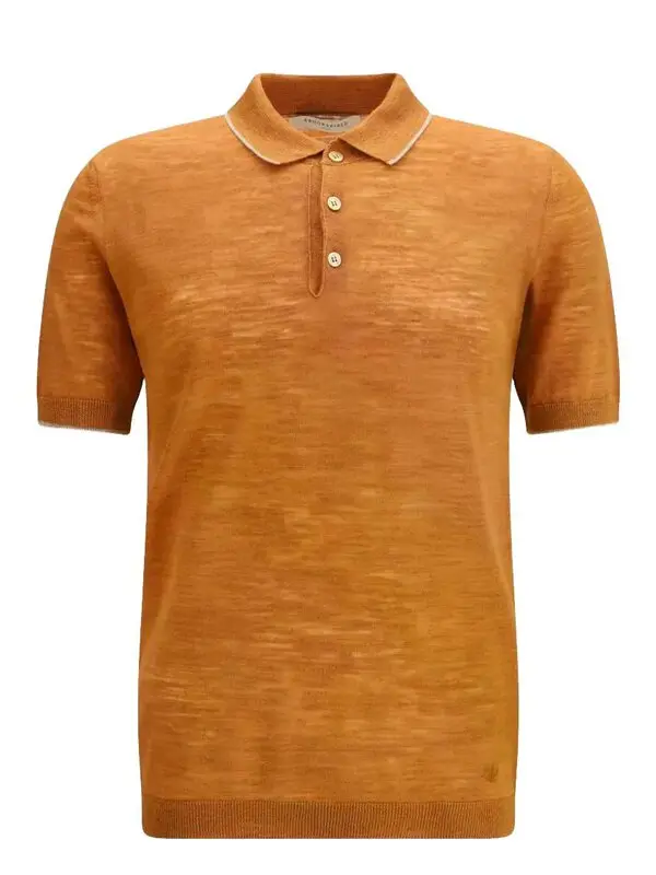 BROOKSFIELD Button Trim Polo Shirt - Orange