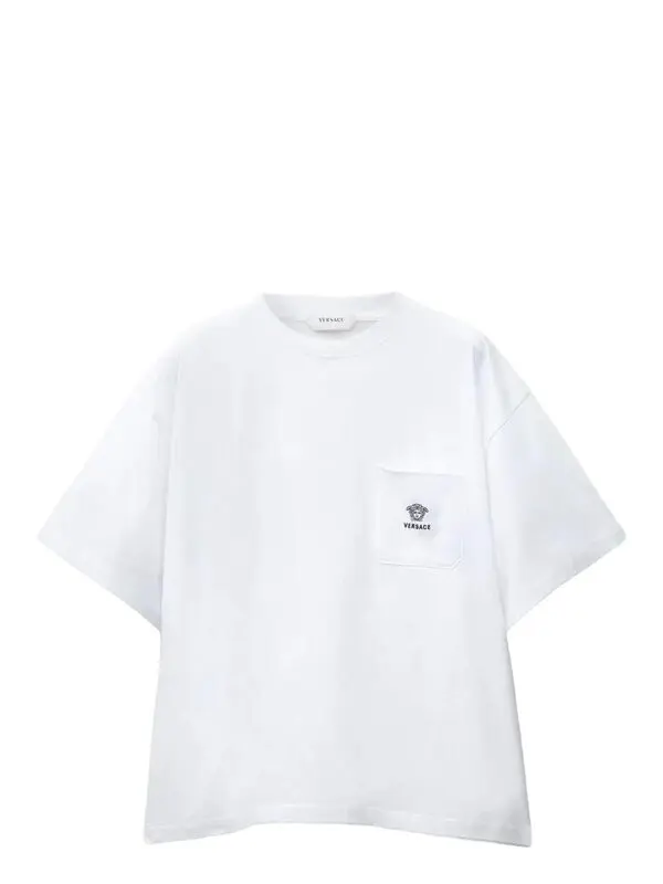 Versace Embroidered Cotton-jersey T-shirt - White