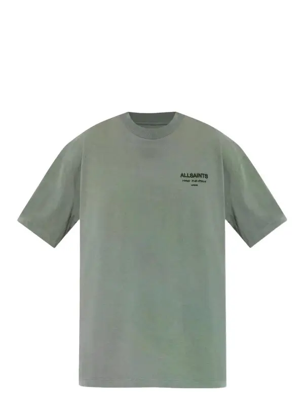ALLSAINTS Xander Flocked-logo T-shirt - Green