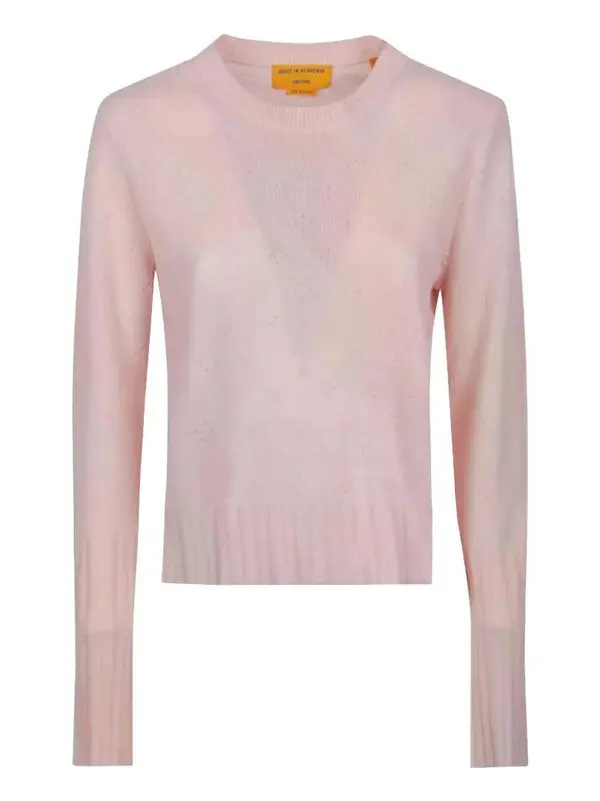 Guest In Residence Compass Shrunken Crew Sweater - Pink