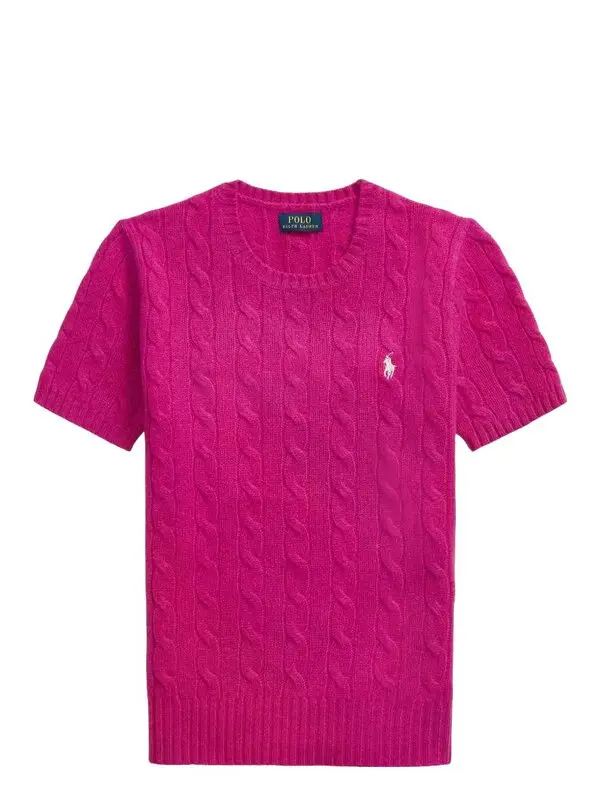 Polo Ralph Lauren Cable Knit Short-sleeve Sweater - Pink