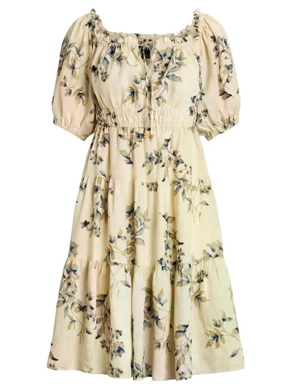 Polo Ralph Lauren Floral Tiered Midi Dress - Neutrals
