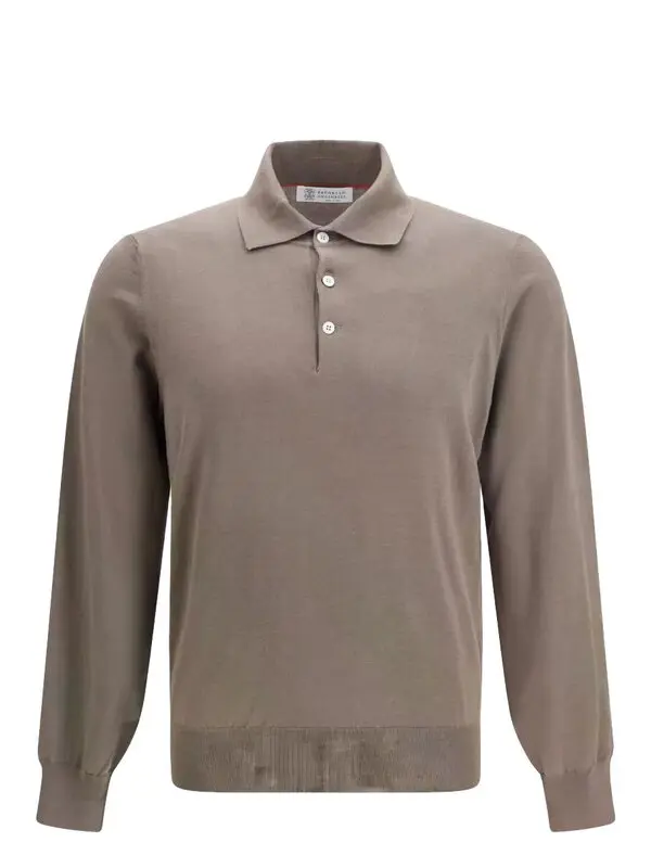 Brunello Cucinelli Long-sleeve Polo Shirt - Neutrals