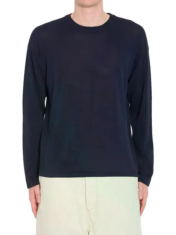 ROBERTO COLLINA Ribbed Crewneck Sweater - Blue