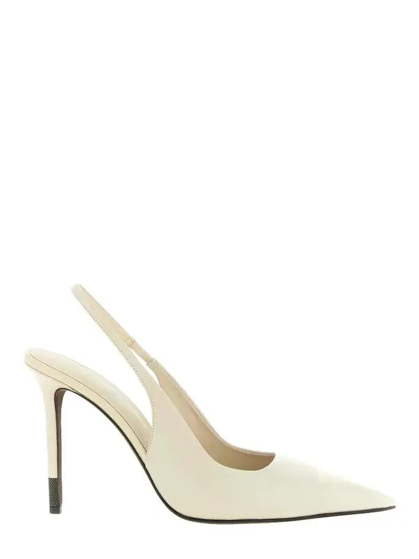 Brunello Cucinelli Pointed Leather Monile Pumps - Neutrals