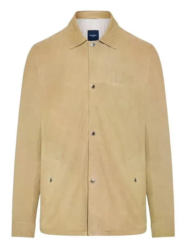 BARBA NAPOLI Button Suede Jacket - Neutrals