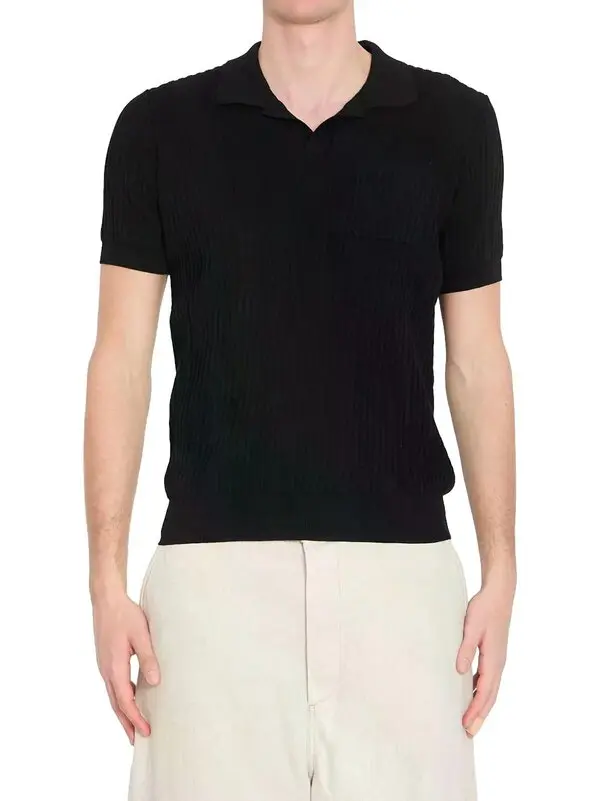 ROBERTO COLLINA Ribbed Patch Pocket T-shirt - Black