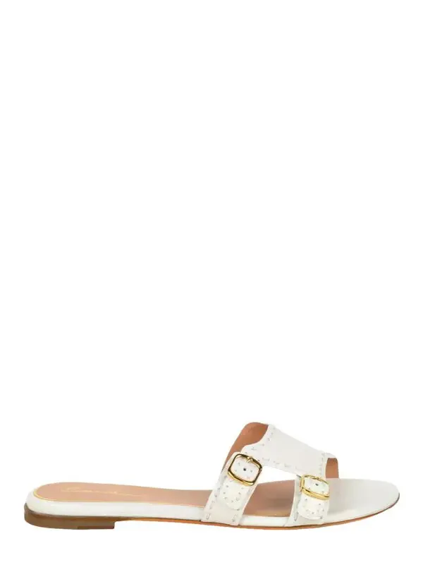 Santoni Buckle Strap Sandals - White