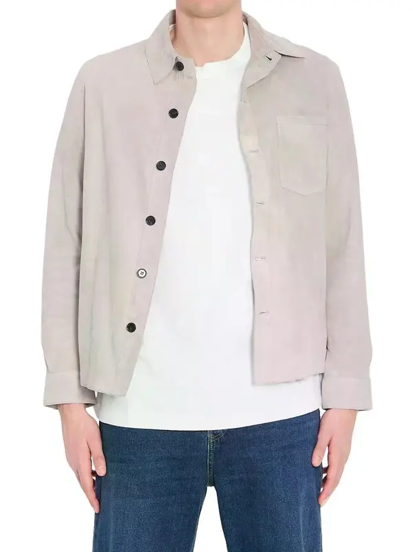 ARMA Suede Buttoned Overshirt - Neutrals