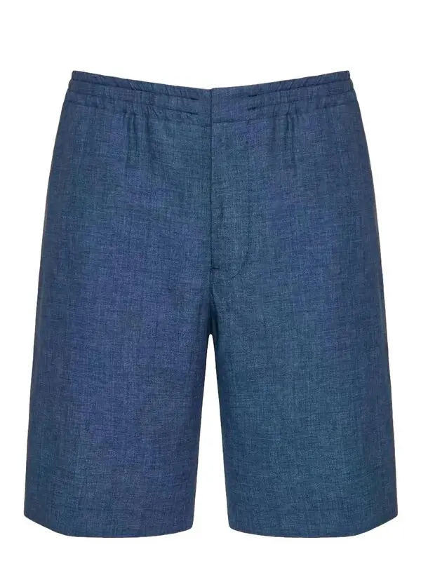 Zegna Elasticated-waistband Shorts - Blue