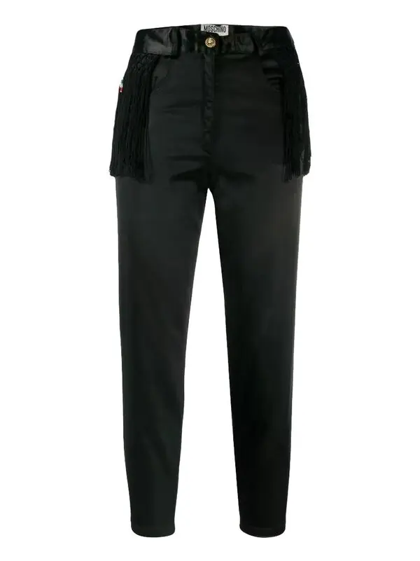 Moschino Fringed Cropped Trousers - Black