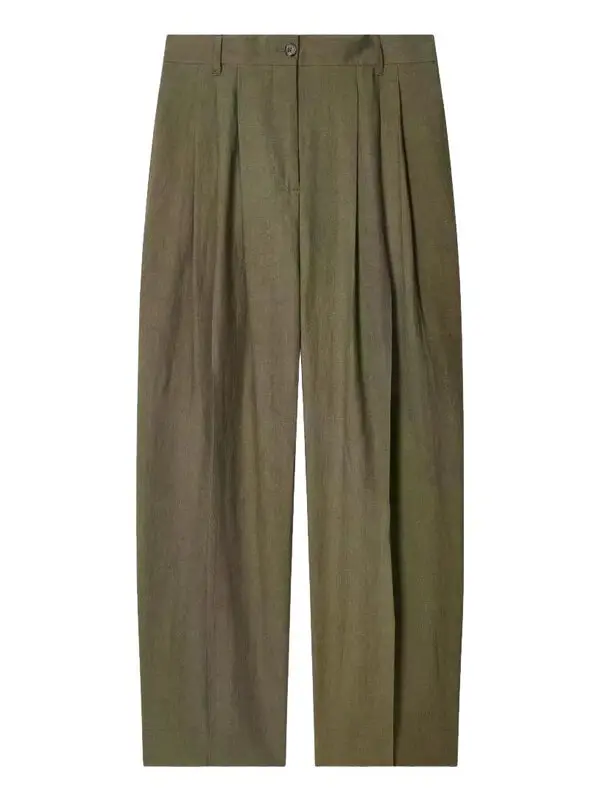 Paul Smith Button Detailed Pleated Trousers - Green