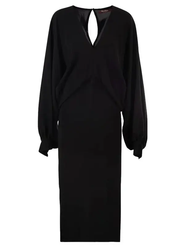 Max Mara Mseaccento V-neck Midi Dress - Black