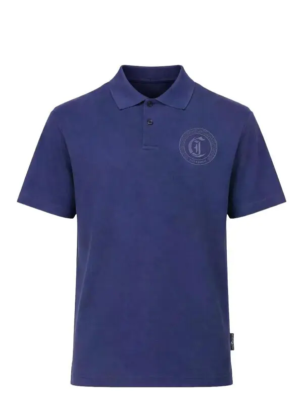 Just Cavalli Jc Monogram Embroidery Polo Shirt - Blue