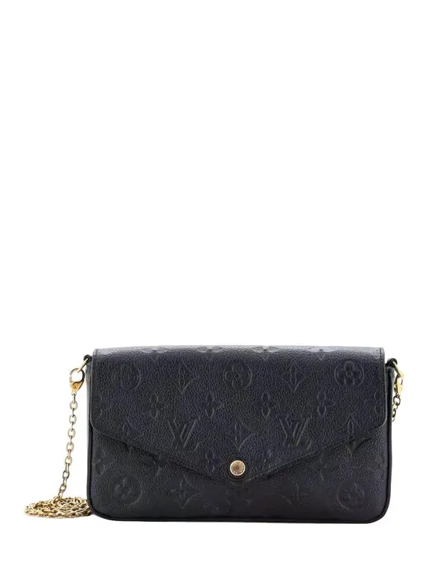 LOUIS VUITTON Felicie Pochette Monogram Empreinte Leather - Black
