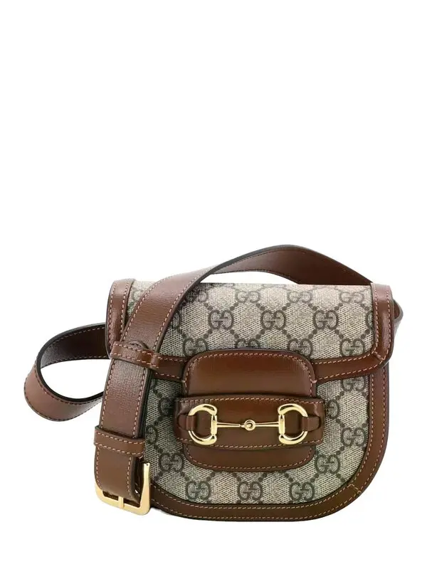Gucci Horsebit 1955 Gg Coated Canvas Mini Belt Bag - Brown