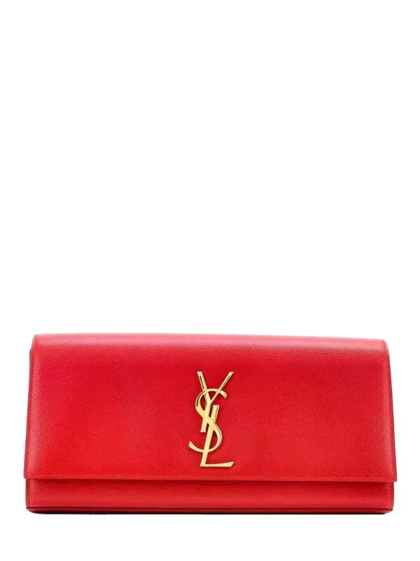 Saint Laurent Classic Monogram Long Clutch Bag - Red