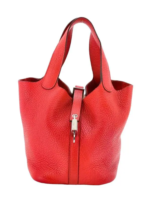 Hermès Picotin Lock Clemence Pm Bucket Bag - Red