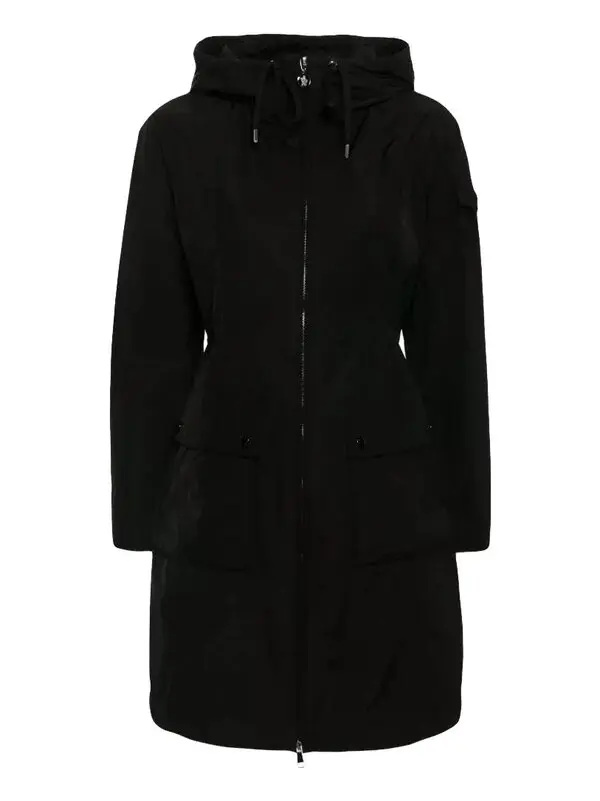 Moncler Hooded Drawstring Coat - Black
