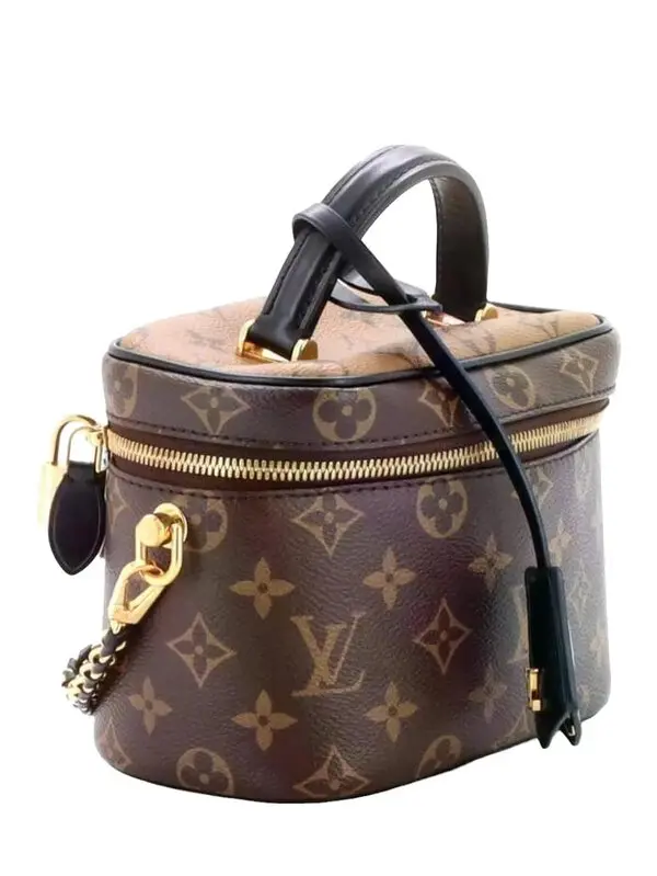 LOUIS VUITTON Vanity Handbag Reverse Monogram Canvas Pm Satchel - Brown