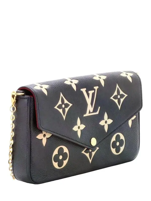 LOUIS VUITTON Felicie Pochette Bicolor Monogram Empreinte Giant Crossbody Bag - Black