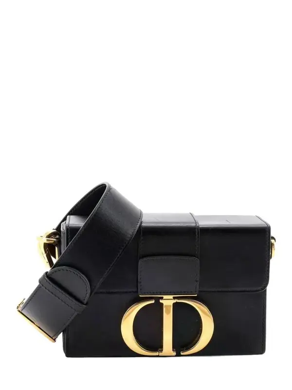 Dior 30 Montaigne Box Bag Leather Crossbody - Black